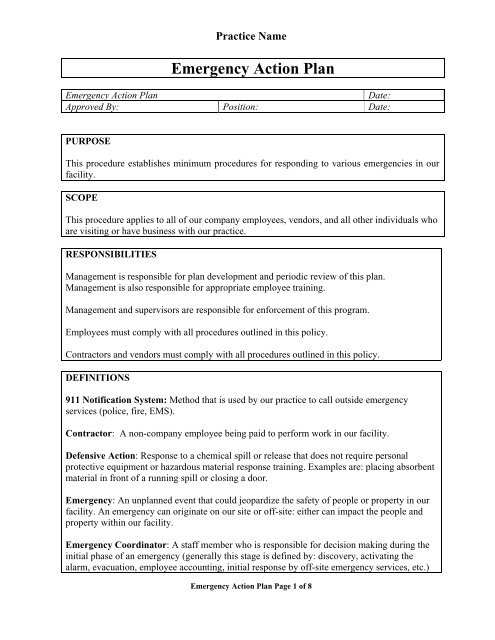 Emergency Action Plan - AVMA PLIT