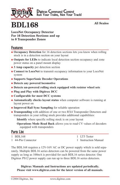 bdl168.pdf 1307KB May 02 2007 10:13:14 PM - DCC Supplies