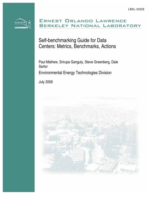 Self-benchmarking Guide for Data Centers: Metrics, Benchmarks ...