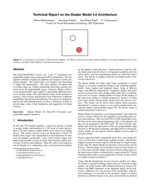 Technical Report On The Shader Model 40 Architecture