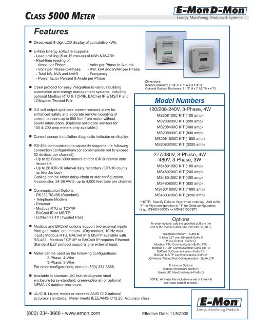 CLASS 5000 METER - E-Mon