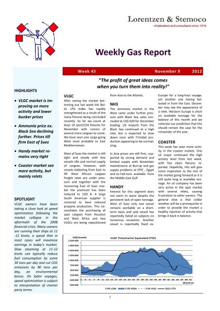 Weekly Gas Report - Lorentzen & Stemoco