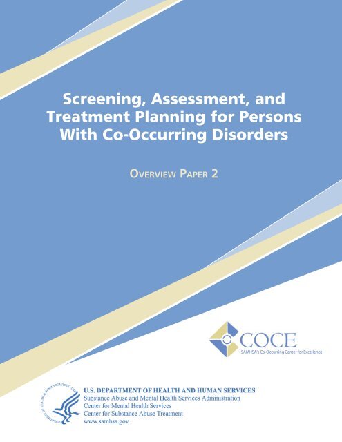 Screening, Assessment, and Treatment Planning for Persons With ...