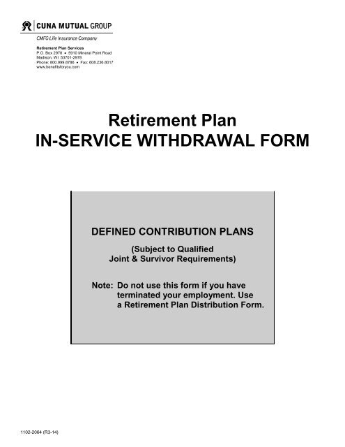 Retirement Plan IN-SERVICE WITHDRAWAL FORM - CUNA Mutual ...