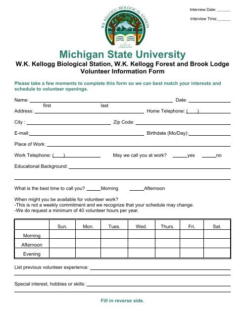 MSU - WK Kellogg Biological Station - Michigan State University