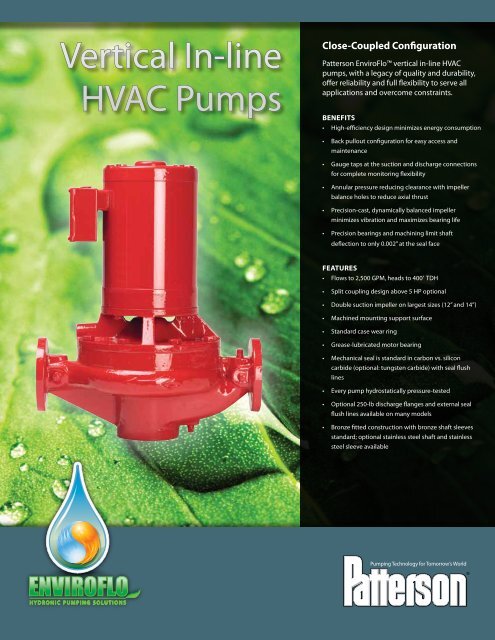 Close Coupled VIL Tech Sheet - Patterson Pump Company