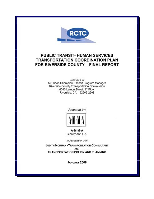 Riverside County Coordinated Plan - State of California