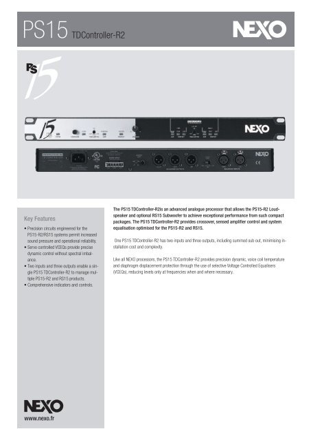 ps15td-r2 data sheet - Nexo