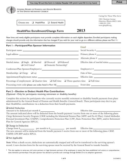 2013 HealthFlex Enrollment/Change Form
