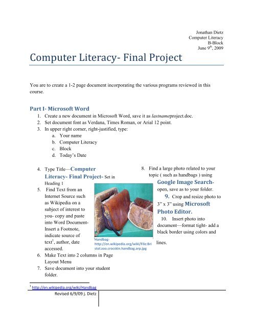 Computer Literacy- Final Project