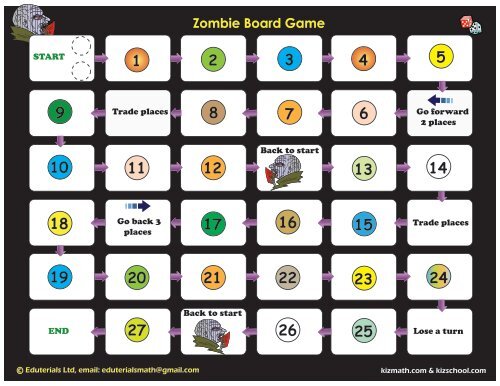 Zombie Board Game - Math for Children