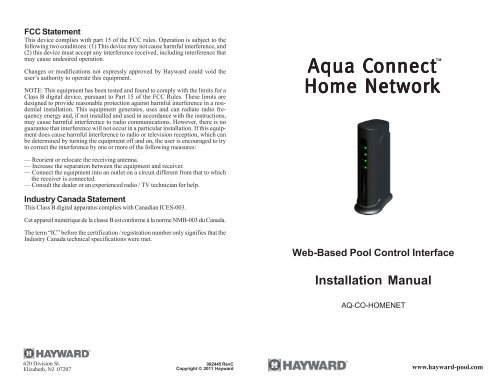 Aqua Connect Installation manual - Royal Swimming Pools