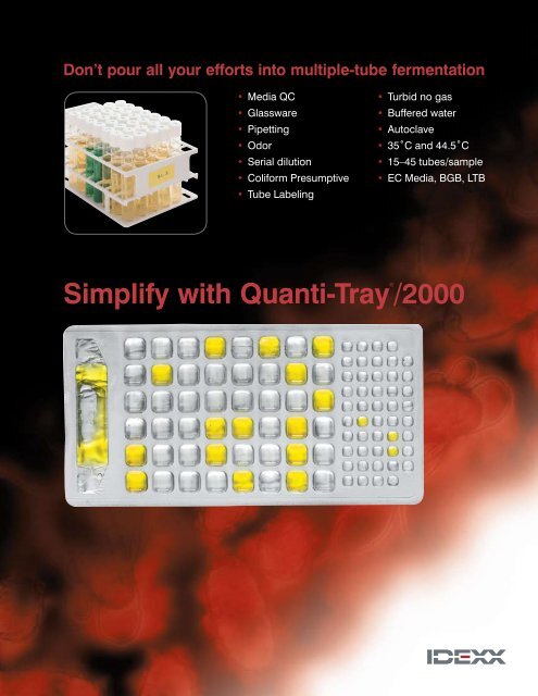Simplify with Quanti-Tray®/2000 - IDEXX Laboratories