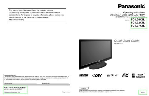 Quick Start Guide - Panasonic
