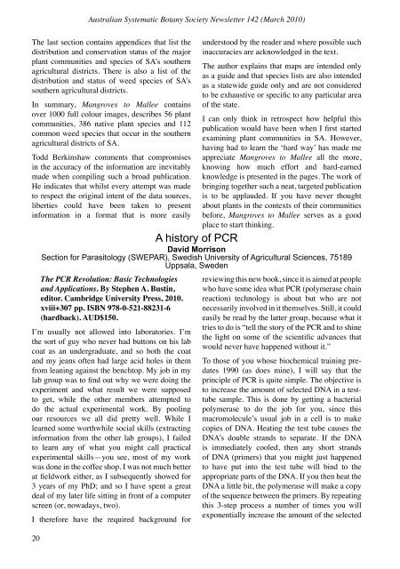 A history of PCR - David Morrison