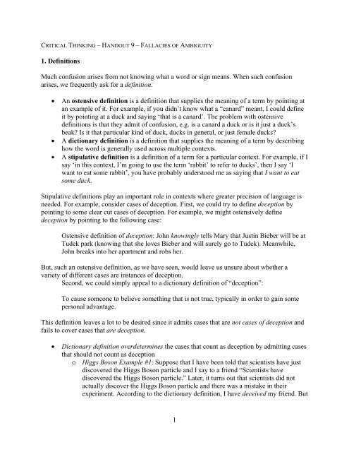 Ambiguity Fallacy Examples