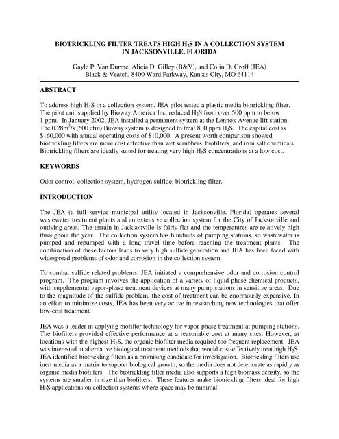 3-JEA-H2S in Collection System