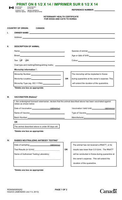 International Health Certificate For Dog Travel Tabitomo