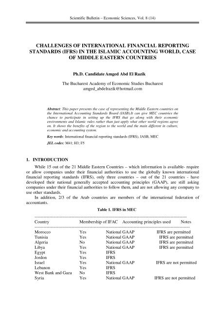 challenges of international financial reporting standards