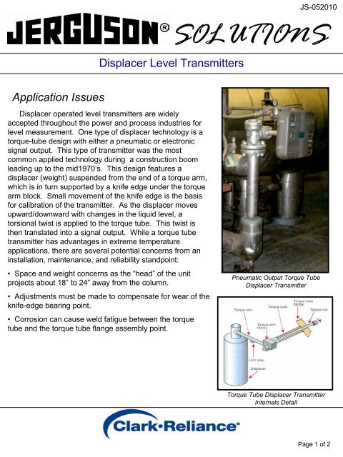 Displacer Level Transmitters - Ampmech.com