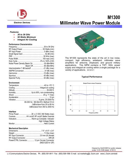 M1300 Millimeter Wave Power Module - L-3 Communications