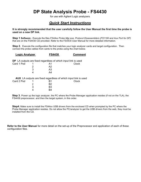 DP State Analysis Probe - FS4430 - FuturePlus Systems