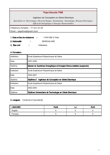 CV_Papa Daouda Tine_Juin 2010 - RIAED