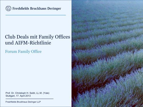 Club Deals mit Family Offices und AIFM-Richtlinie