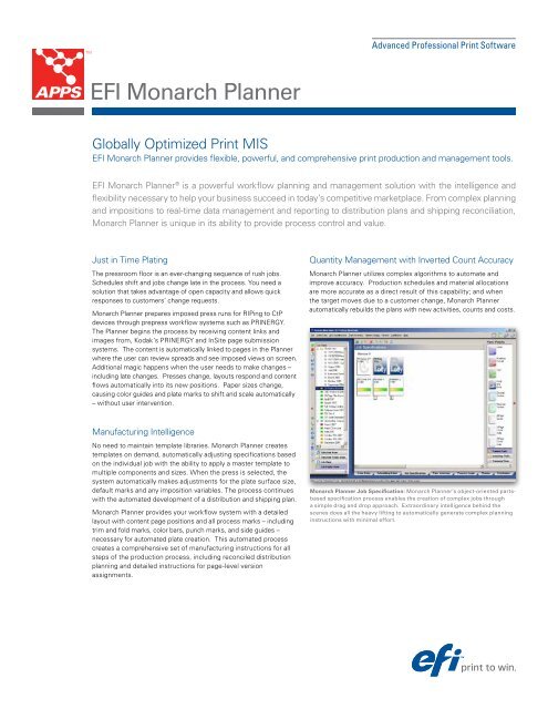 EFI Monarch Planner