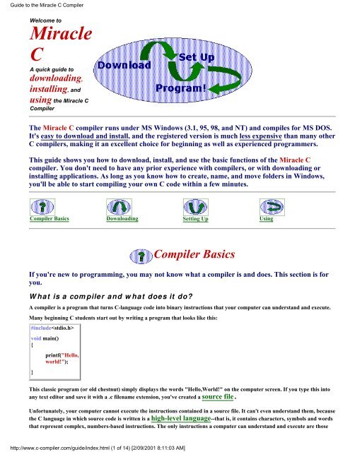 Guide to the Miracle C Compiler