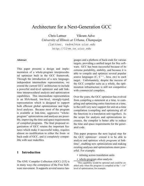 Architecture for a Next-Generation GCC