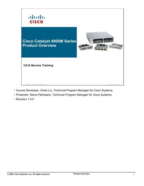 Cisco Catalyst 4900M Series Product Overview