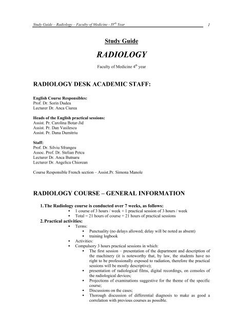 Study Guide RADIOLOGY - UMF
