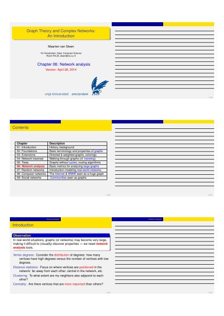 Network analysis - Maarten van Steen