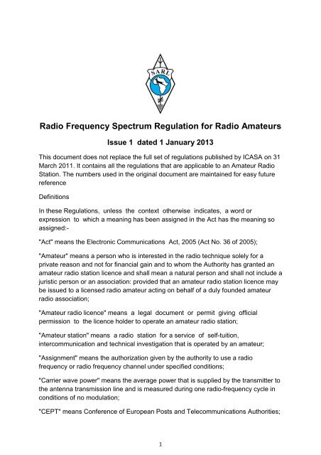 Radio Frequency Spectrum Regulation for Radio Amateurs
