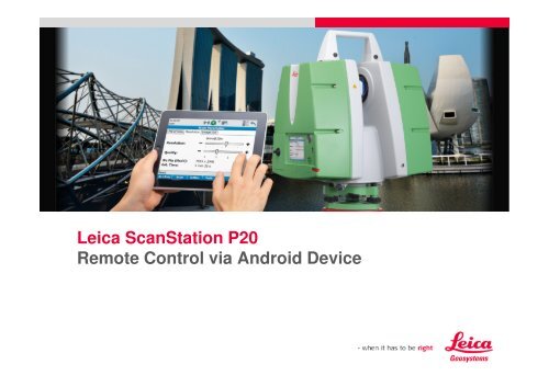 Leica ScanStation P20 Remote Control via Android Device ... - Gefos