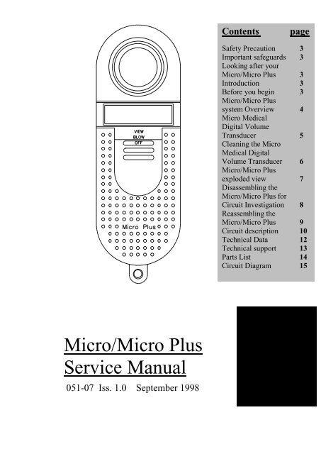 Micro/Micro Plus Service Manual - Frank's Hospital Workshop