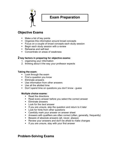 Test preparation and test taking tips