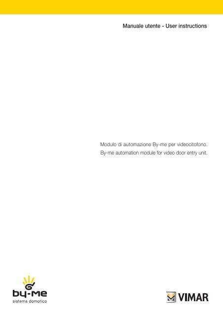Manuale utente - User instructions - Vimar