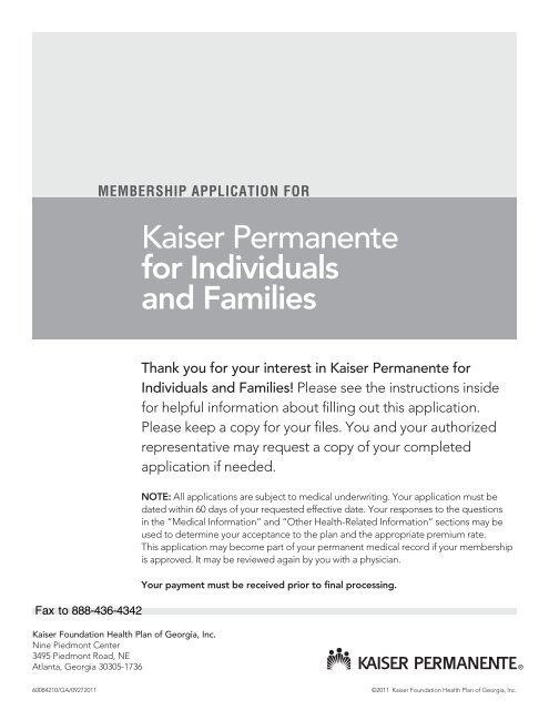 Kaiser Permanente for Individuals and Families