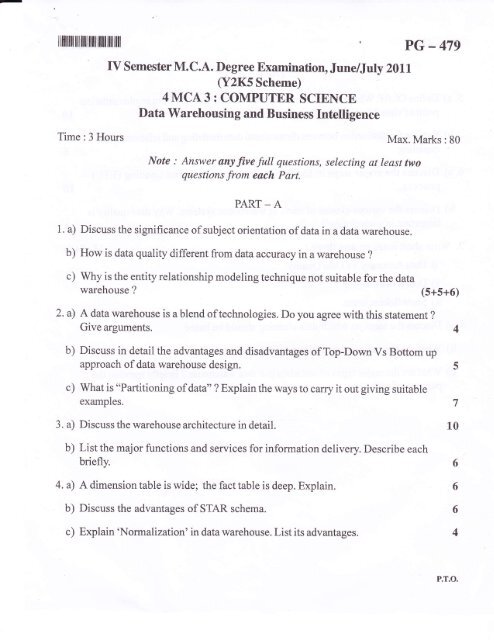 Paper - 4 MCA 3 : COMPUTER SCIENCE Data ... - Surana college