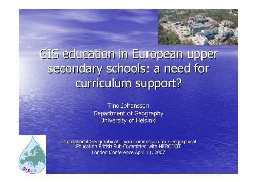 GIS Education in European Upper Secondary Schools - HERODOT ...