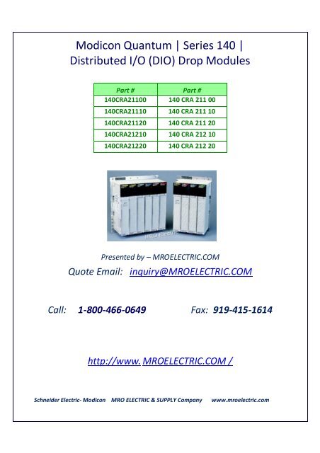 Modicon PLC 140 CRA 211 10 140CRA21110 Distributed I/O (DIO ...