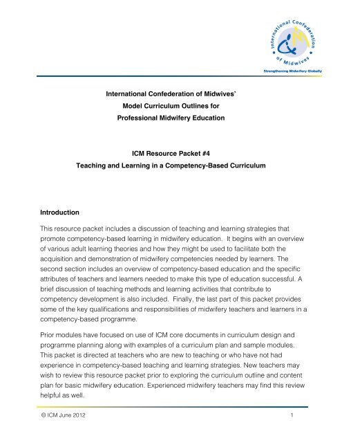 Teaching and Learning in a Competency-Based Curriculum