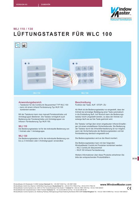 Datenblatt - WindowMaster