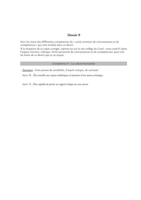 devoir 3 d'art plaastique 3eme cned 3ème Arts plastiques