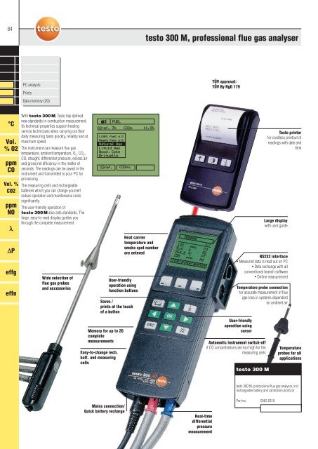 testo 300 M, professional flue gas analyser