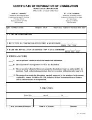 certificate of revocation of dissolution - Secretary's Home Page
