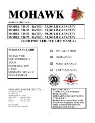 MODEL A-7 - Mohawk Lifts