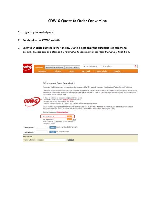 CDW-G Quote to Order Conversion - Penn Purchasing Services